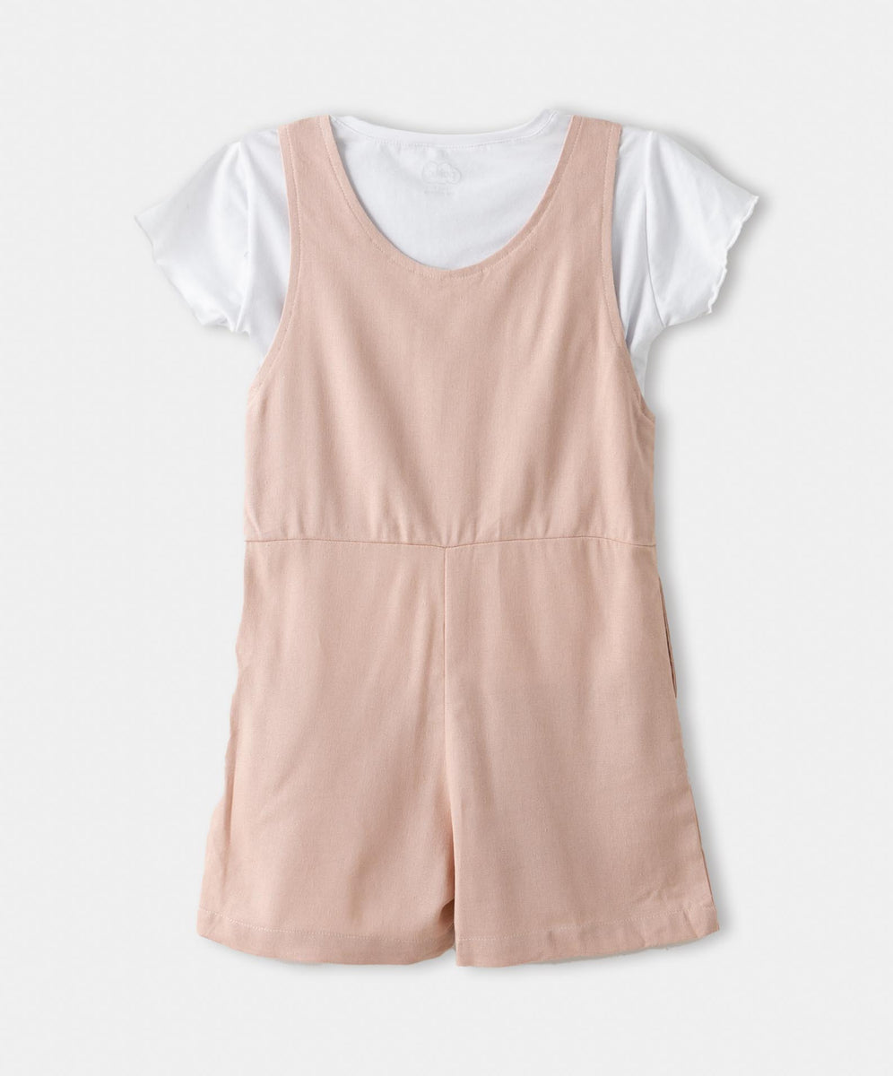 Conjunto overol y camiseta para niña color rosado – POLITO
