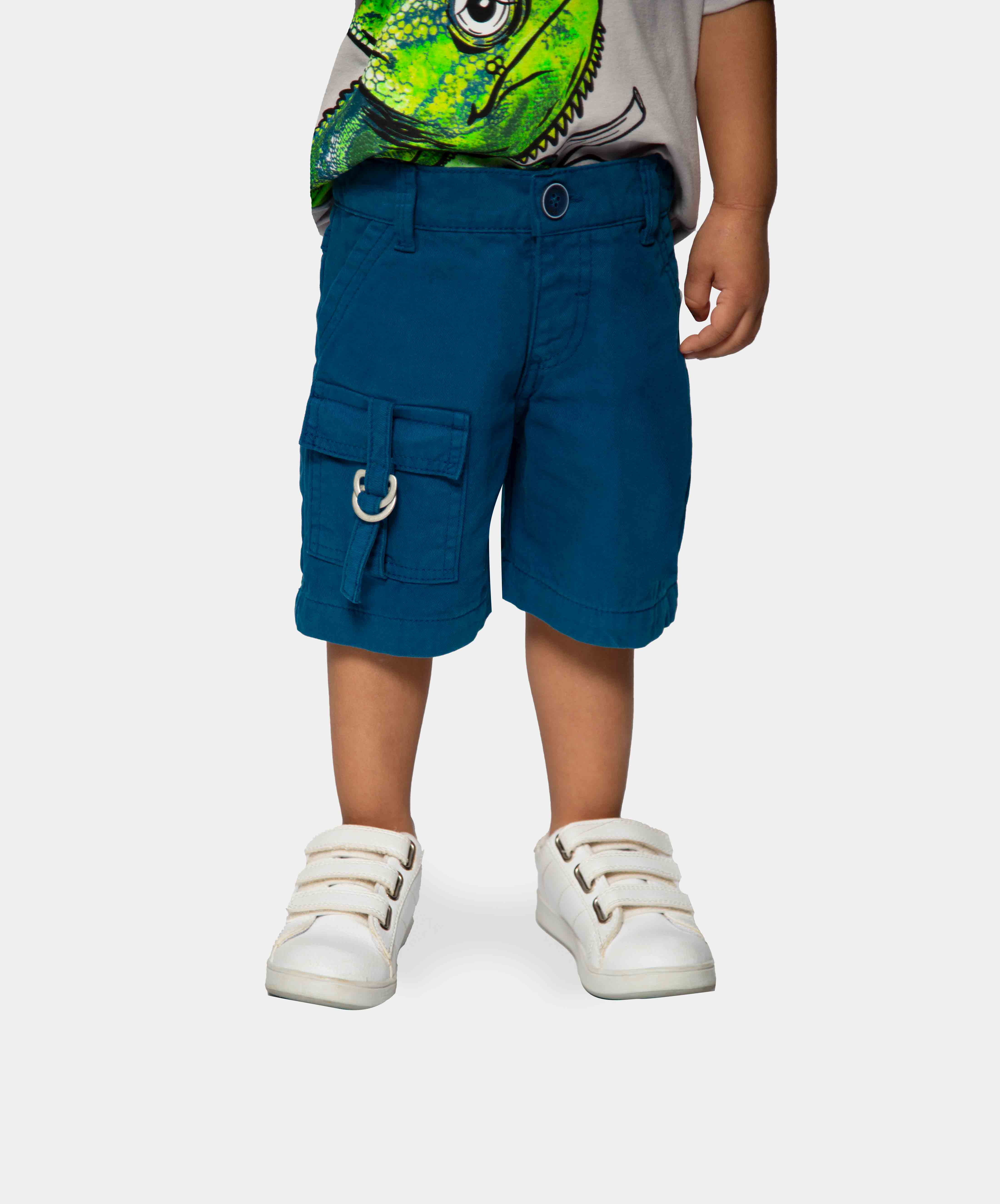 Bermuda Para Bebé Niño En Drill Color Azul Petróleo– POLITO