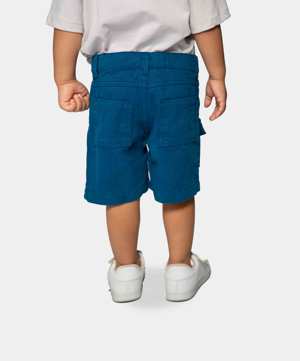 Bermuda Para Bebé Niño En Drill Color Azul Petróleo– POLITO