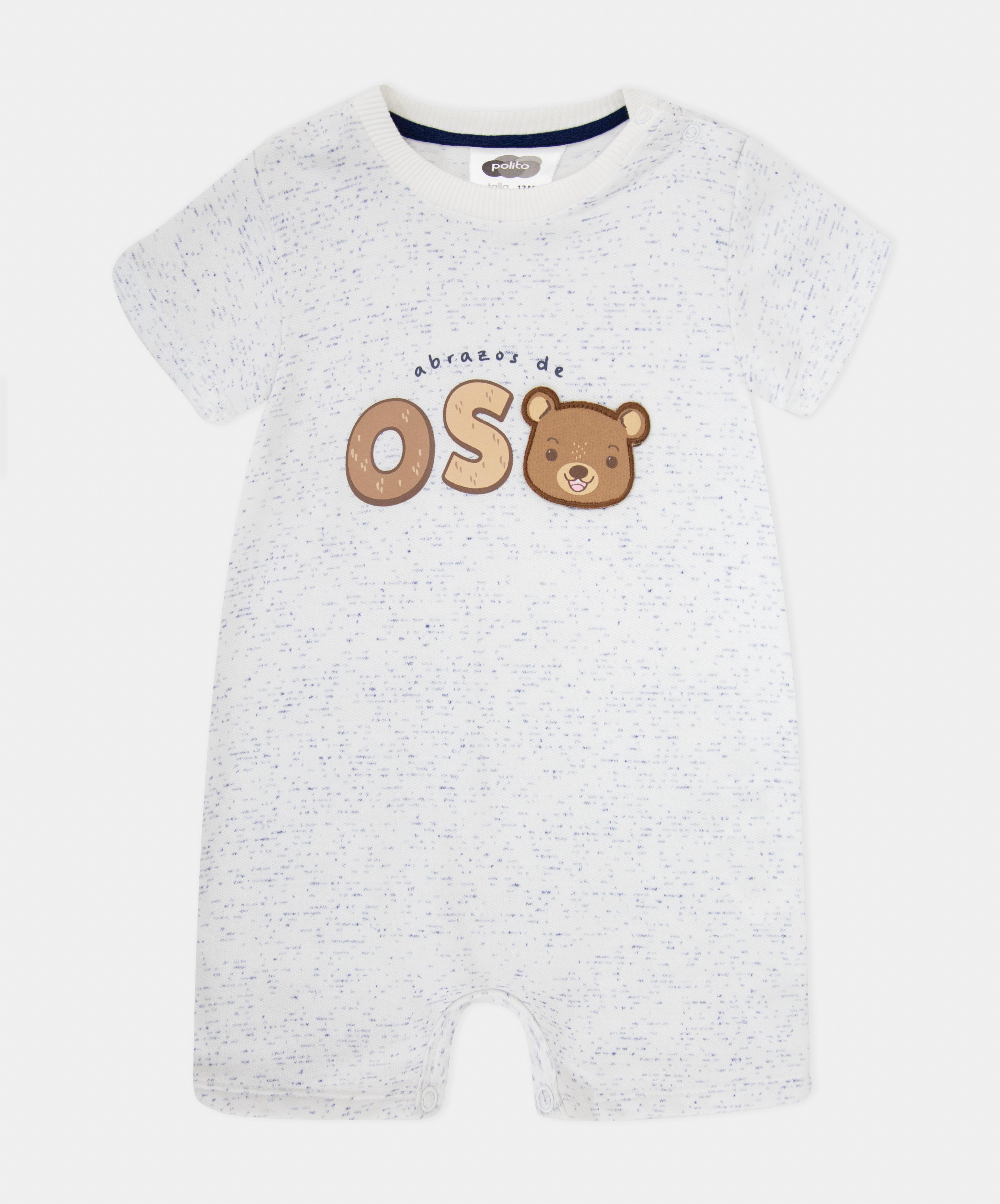 Mameluco Para Recién Nacido En Tela Suave Color Blanco– POLITO